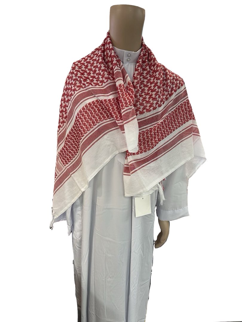 Red & White Keffiyeh - Scarf (Pure Cotton) — The Islamic Bookstore ...